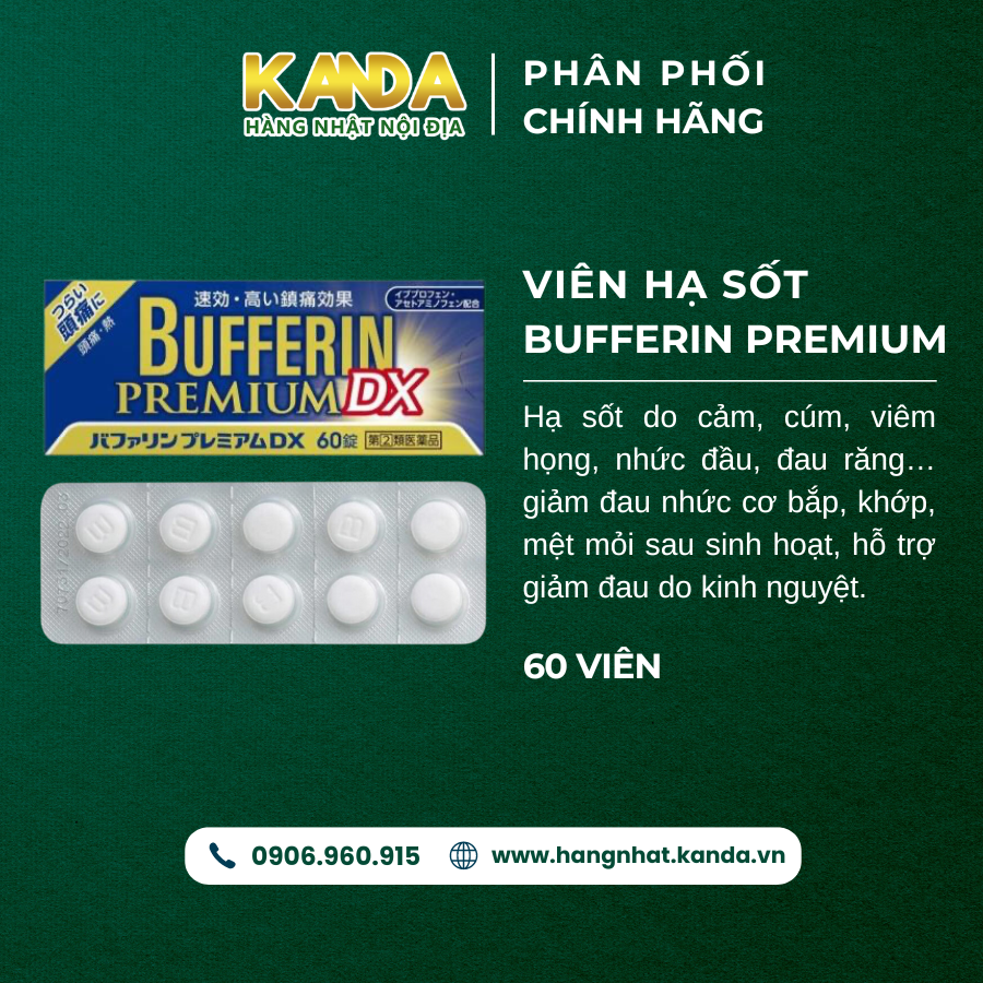 Viên hạ sốt giảm đau Bufferin Premium DX 40 - KANDA - Hàng Nhật Nội Địa