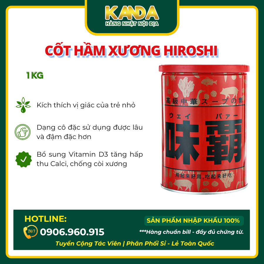 CỐT HẦM XƯƠNG HIROSHI 1 KG - KANDA - Hàng Nhật Nội Địa
